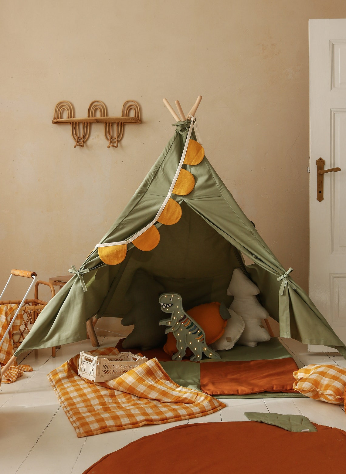 Dirty Mint Tipi With Mat / Kids Play Tent / Children Teepee - Etsy