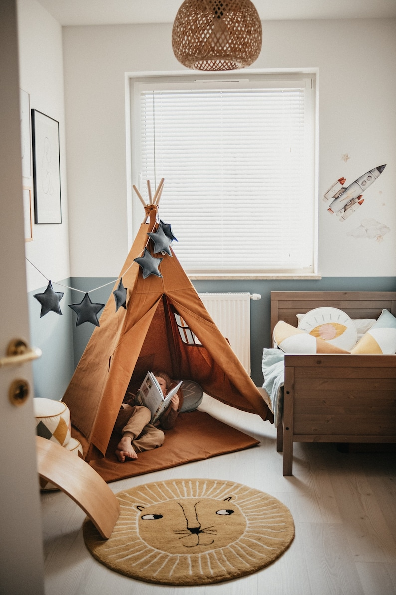 Tipi Set With Mat / Carmel Kids Play Tent / Children Teepee | Etsy