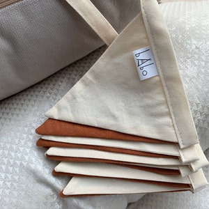 Caramel Linen Garland // the Garland Beige Pennant Necklace ...