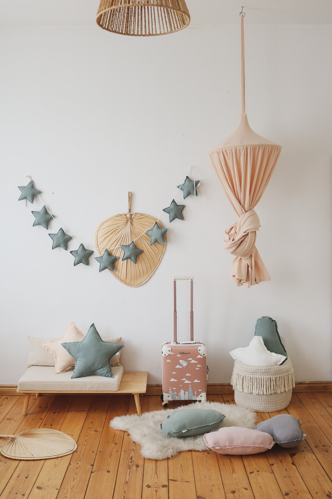 Peach STAR Muslin Pillow Organic Cotton Children's - Etsy