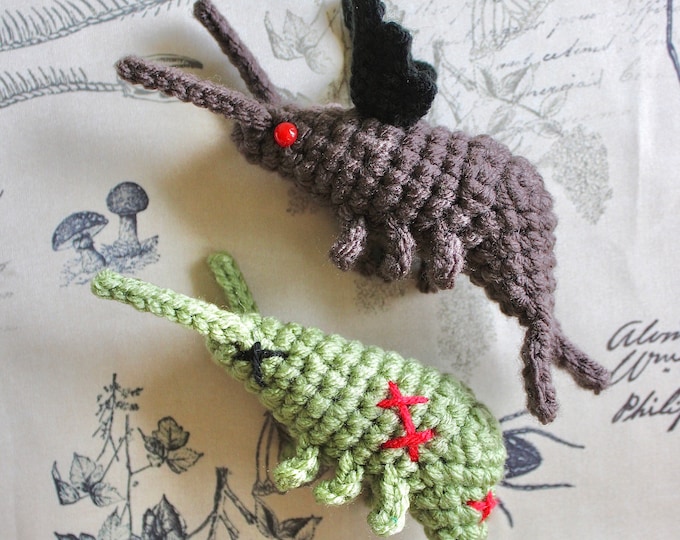 Spooky Shrimp Crochet Plushies Zombie Mothman Shrimps - Etsy