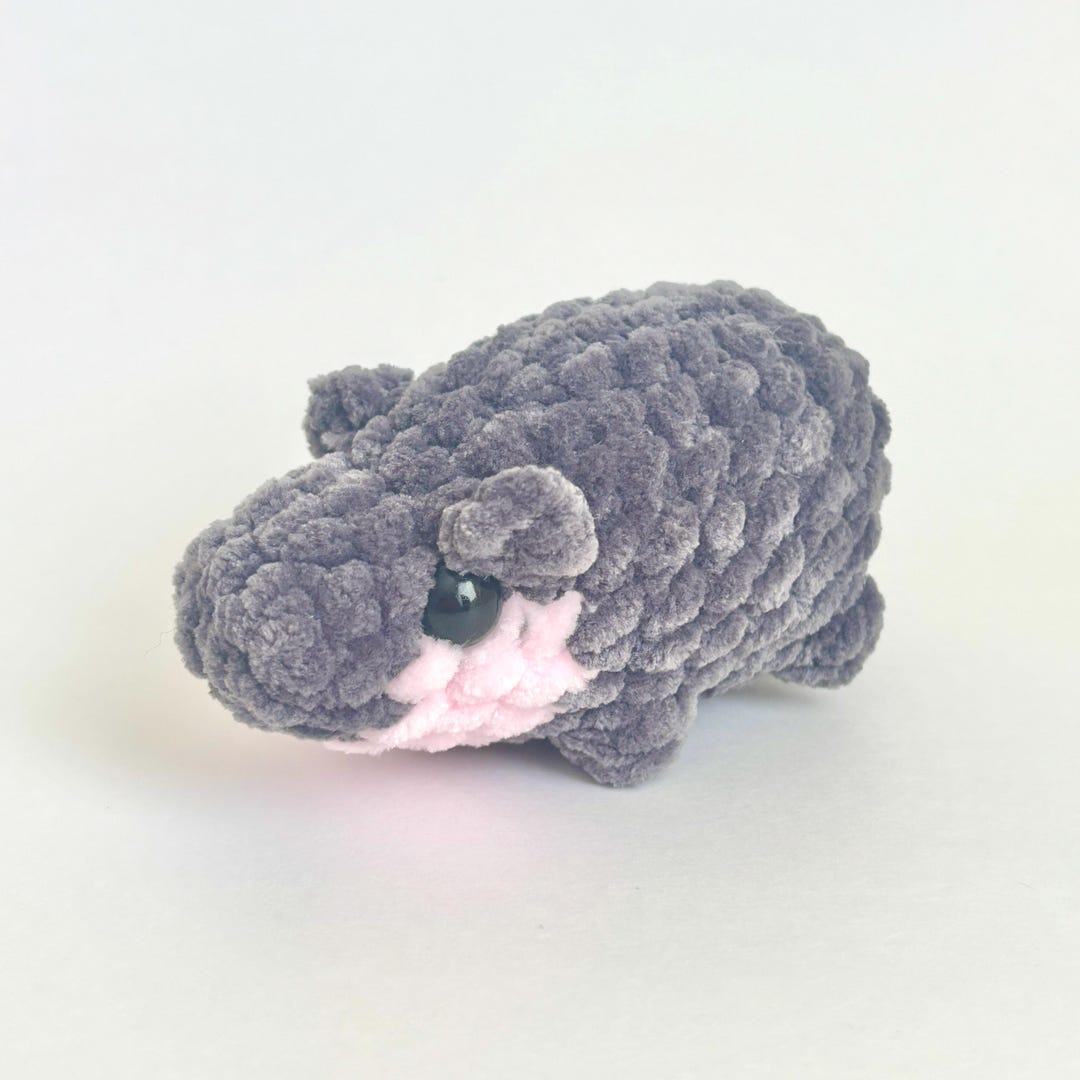 Pygmy Hippo Plushie | Small Hippo Crochet Amigurumi - Etsy