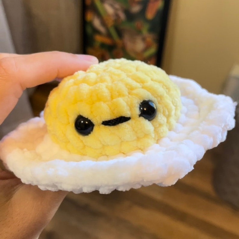 Fried Egg Plush Eggy Crochet Toy - Etsy