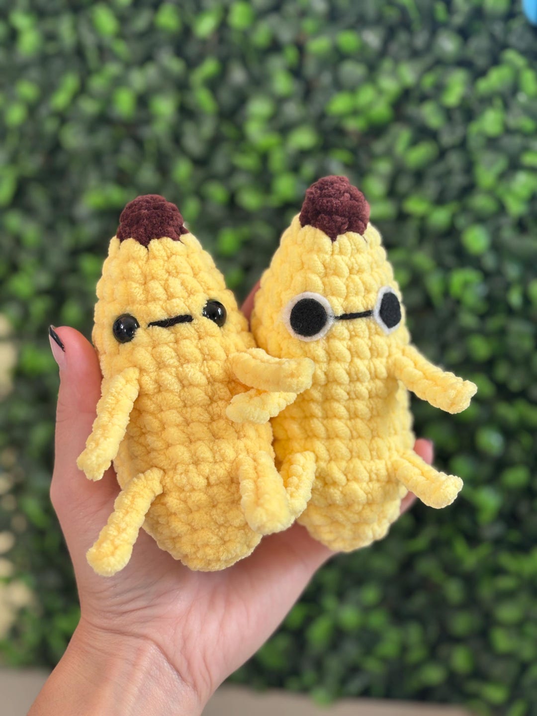 Banana Friend Plushies | Banana Crochet Amigurumi - Etsy