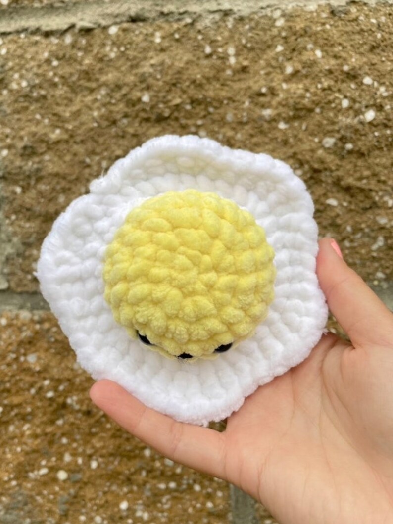 Fried Egg Plush Eggy Crochet Toy - Etsy