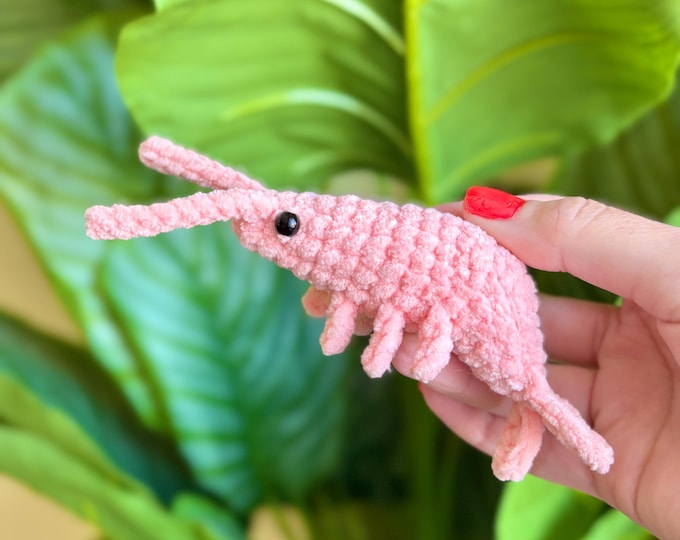 Squishy Shrimp Crochet Plushies | Chenille Shrimp Amigurumi - Etsy