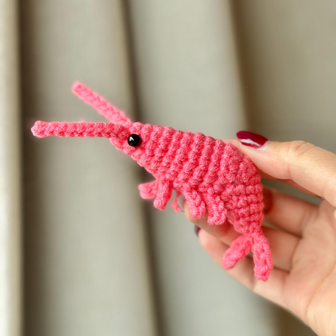 Mini Shrimp Plushie | Shrimp Charm Amigurumi - Etsy