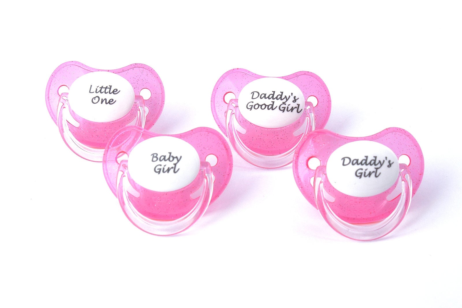 Ddlg paci Adult baby pacifier. Pink and white personalised | Etsy