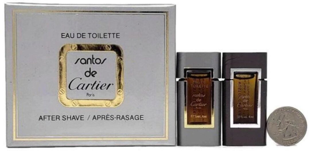 Santos De Cartier (vintage) for Men 2 Pc Set: 4 Ml/.13 Oz EDT and After ...
