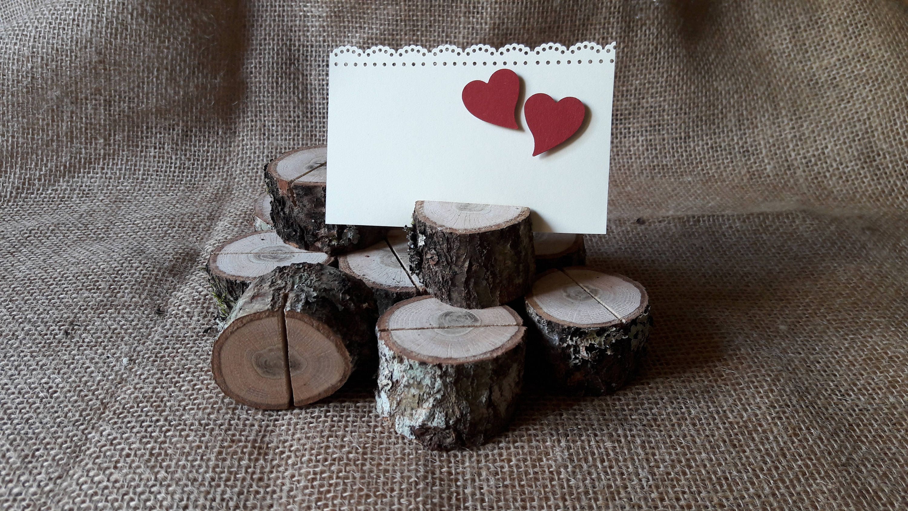 20 Rustic Wedding Table Card Holders Set 100% Handmade Natural Oak Wood ...