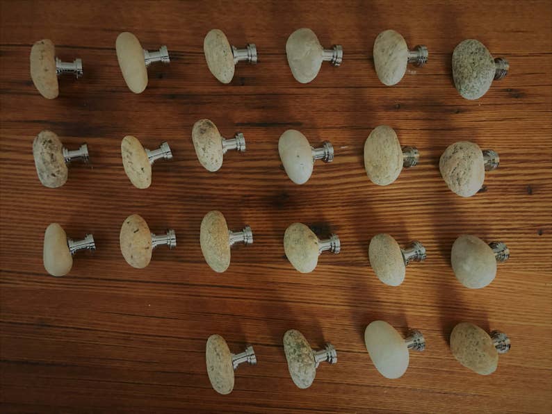Custom Set of 22 Natural Cape Cod Beach Rock Cabinet Knobs - Etsy