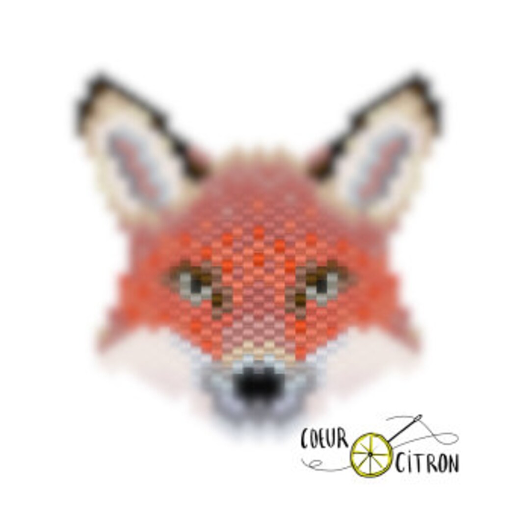 Diagram Brickstitch Beads Miyuki Fox Head/ Brickstitch Pattern Fox Head ...