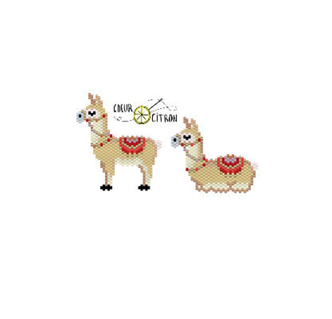 Brickstitch Llama Diagrams / Brickstitch Patterns Llama - Etsy