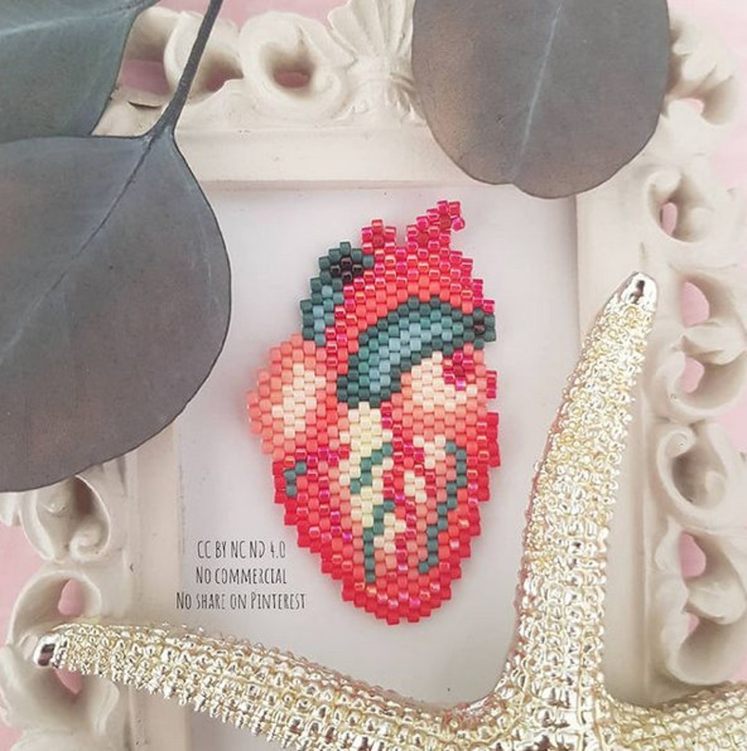 Diagram Brickstich Anatomical Heart - Etsy