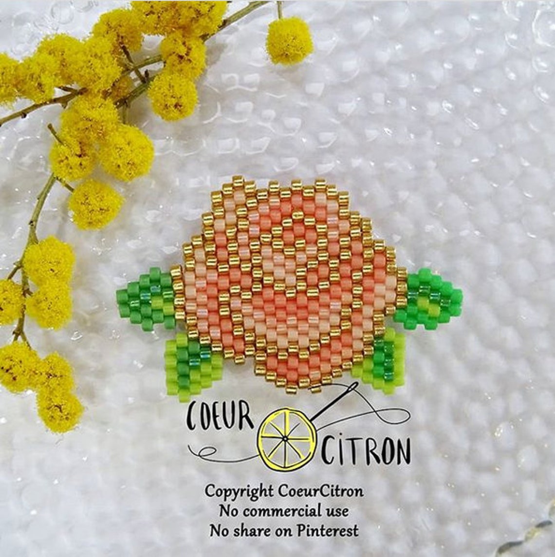 Diagramme Brickstitch De La Rose Rose / Brickstitch Pattern - Etsy