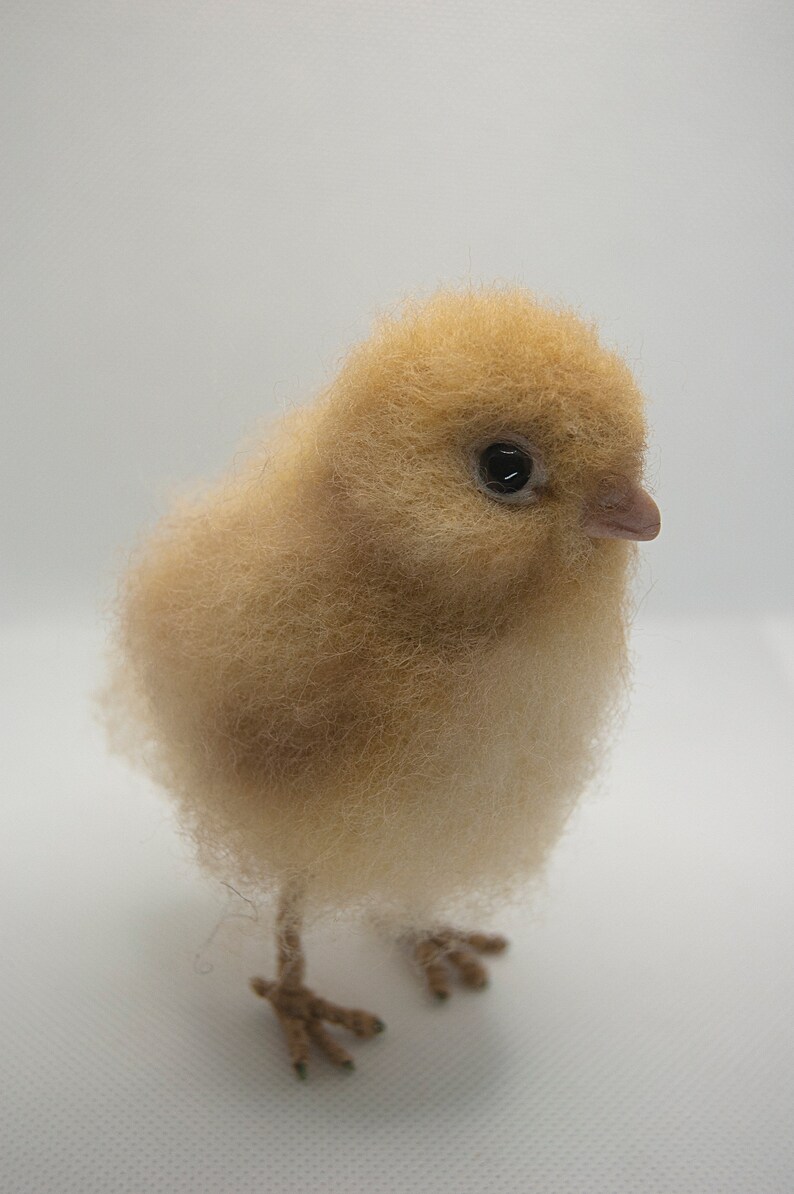 Cute Fluffy Chick With a Gift Easter Egg Realistic Yellow - Etsy