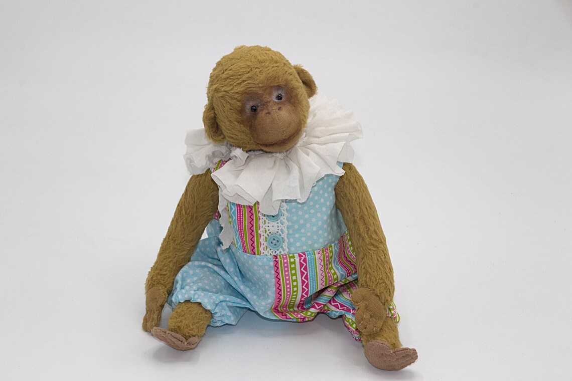 Teddy monkey Light brown plush monkey Stuffed teddy toy Little | Etsy