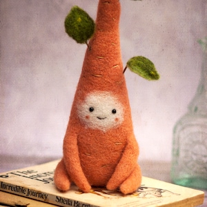 Needle Felted Vegetables Felted Beet & Carrot Figurines Cute Smiling ...
