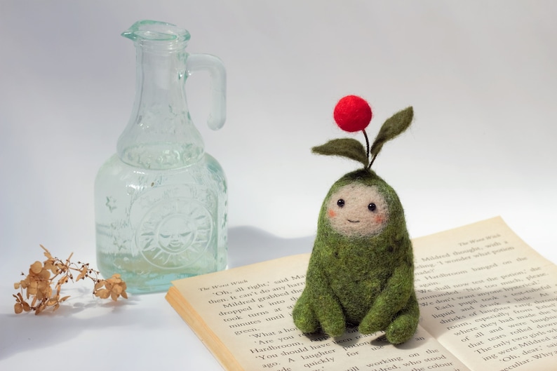 Needle Felted Plants Felted Plants With Red & Blue Berries - Etsy