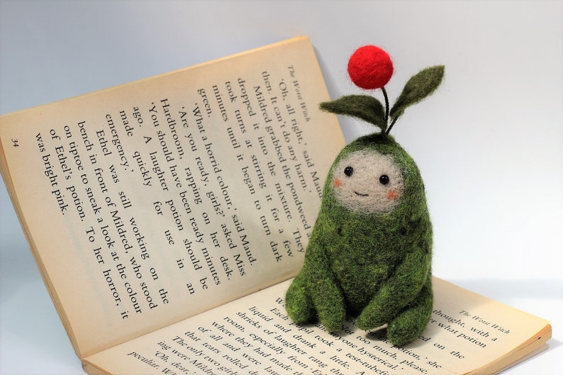 Needle Felted Plants Felted Plants With Red & Blue Berries - Etsy