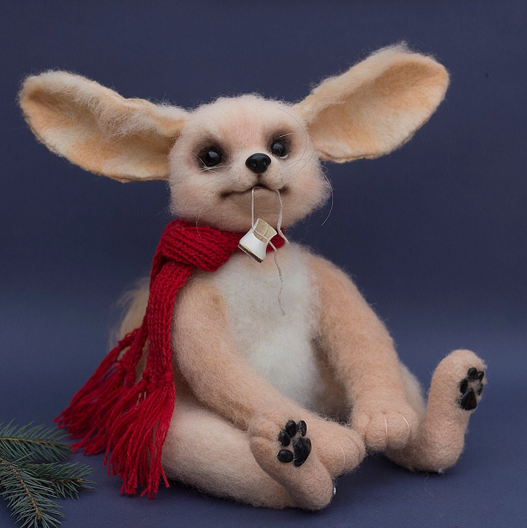 Needle Felted Fennec Fox Funny Little Desert Fox Miniature Wool Fennec ...