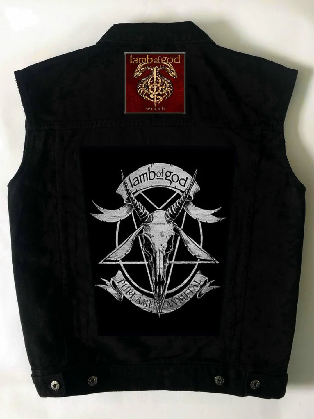 Metalworks 'lamb of God' Denim Battlejacket - Etsy
