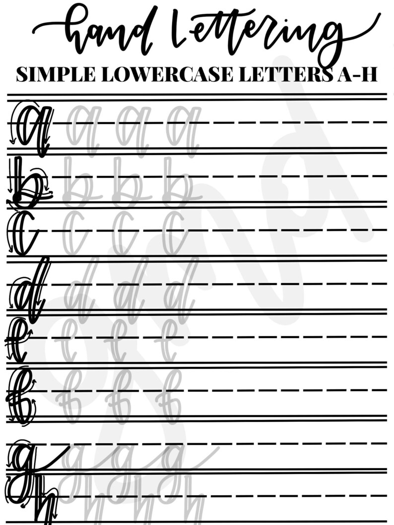 Hand Lettering for Beginners Worksheets A-Z - Etsy
