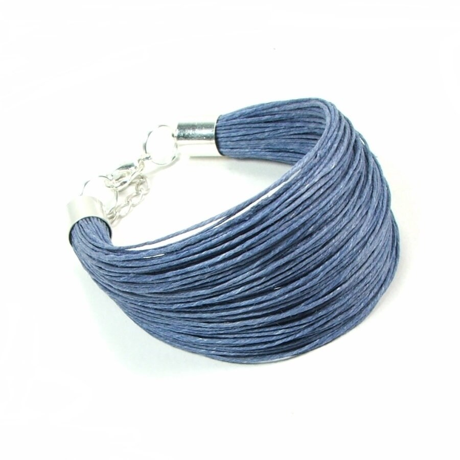 Jeans Color Jewelry Set, Organic Linen Jewelry, Stainless Steel Jewelry ...