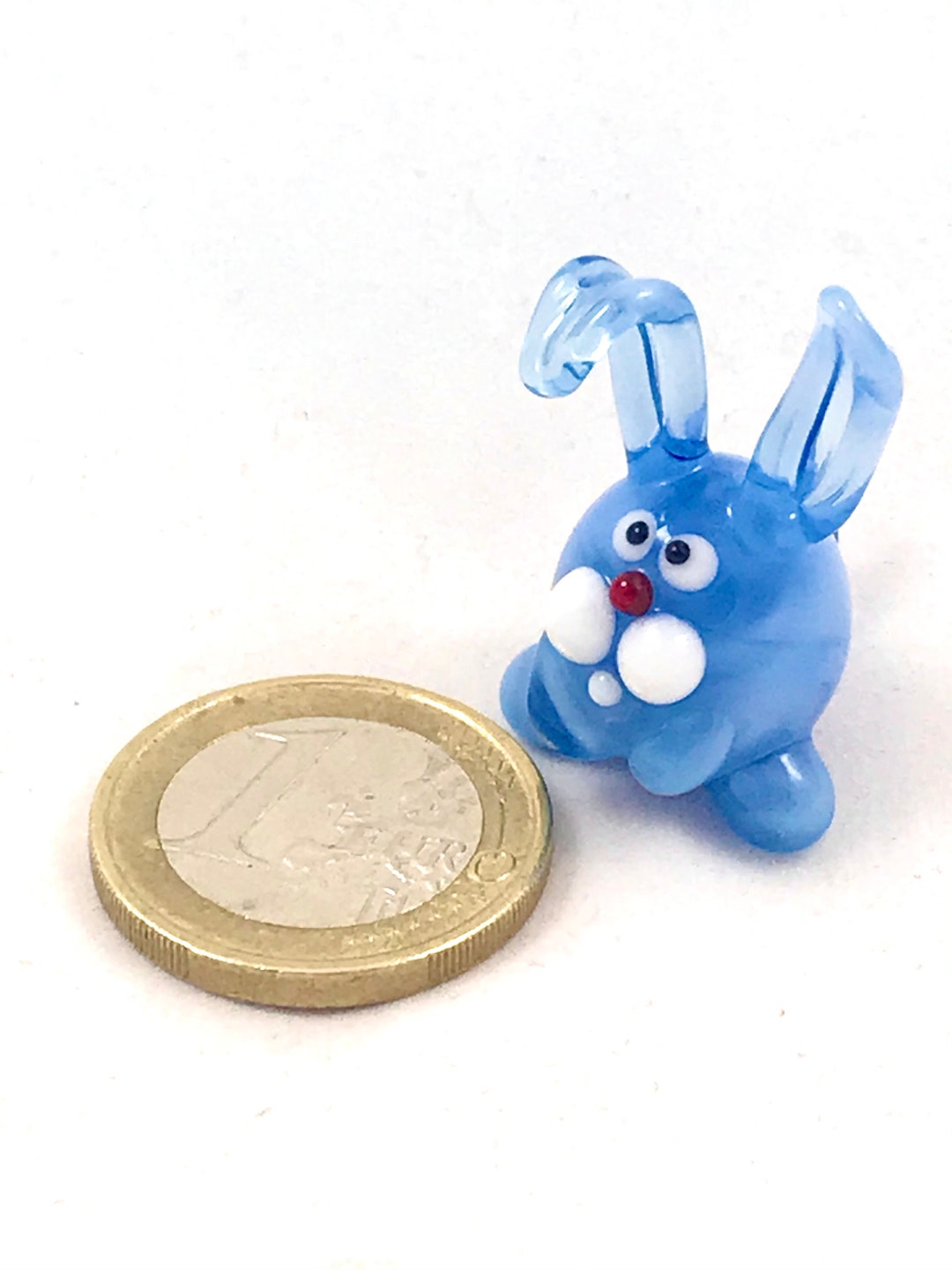 Rabbit Mini Blue-rabbit Miniature Made of Glass-glass Figurine Rabbit ...