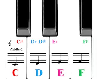 Piano Sticker for 61 Key Keyboards Transparent and Removable - Etsy