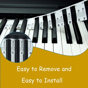 88 Key Full Size Piano Rake Key Label, Piano Keyboard Notes for ...