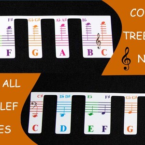 61 Key Full Size Piano Rake Key, Colorful Piano Keyboard Notes for ...
