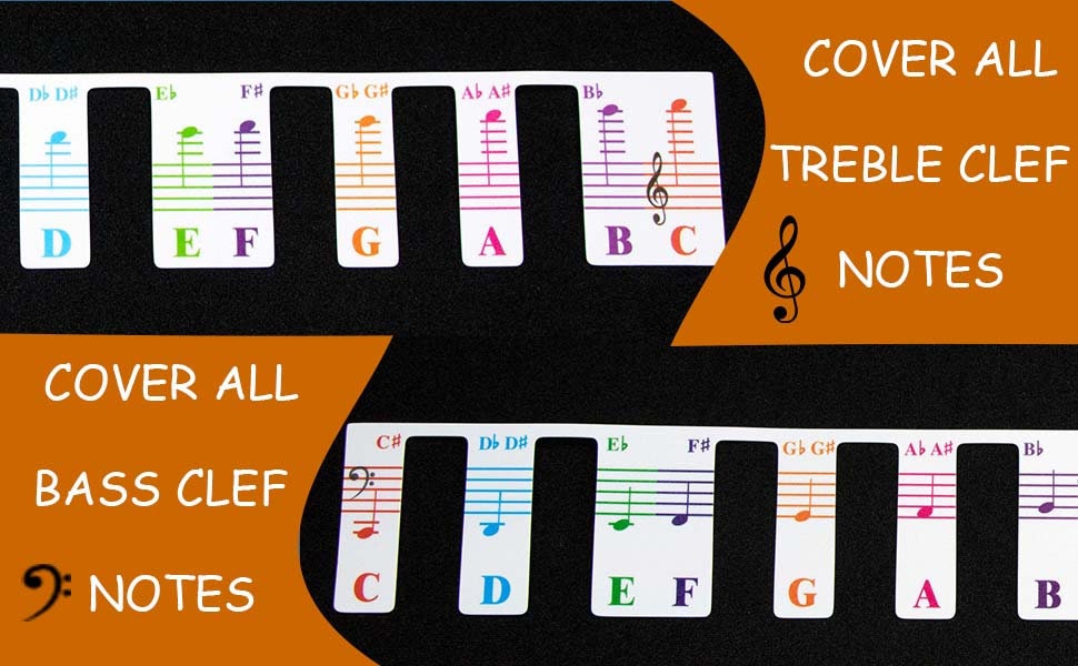 61 Key Full Size Piano Rake Key Colorful Piano Keyboard Notes - Etsy