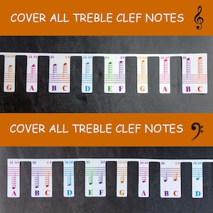 Colorful Piano Keyboard Notes for Beginner, Removable Note Labels for ...