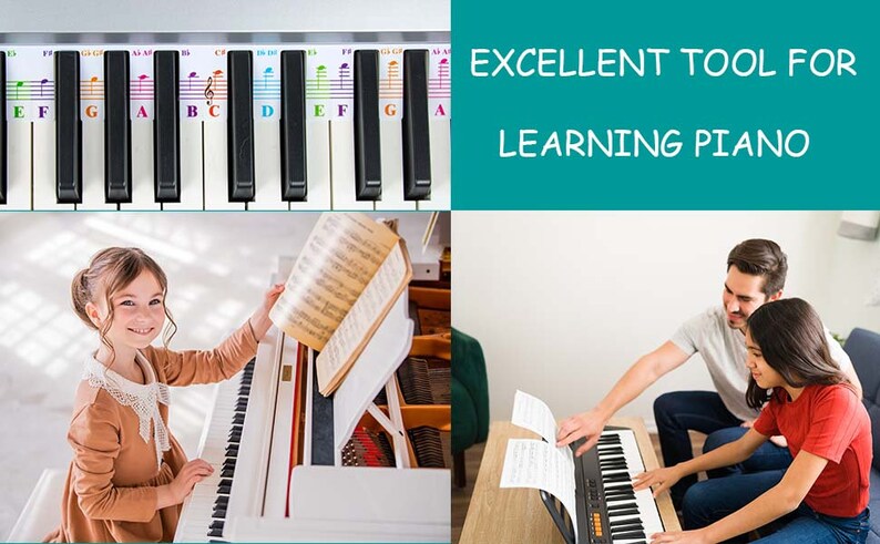 61 Key Full Size Piano Rake Key Colorful Piano Keyboard Notes - Etsy