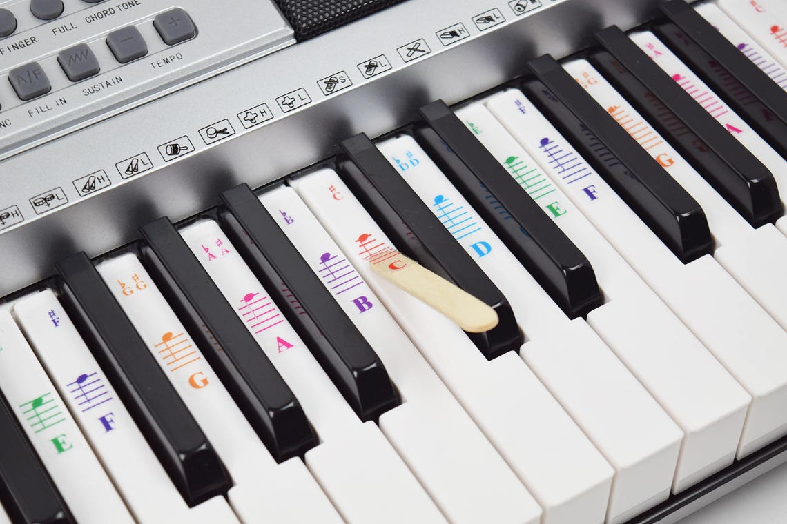 Piano Stickers for All White Keys 49/61/76 /88 Key Keyboards - Etsy