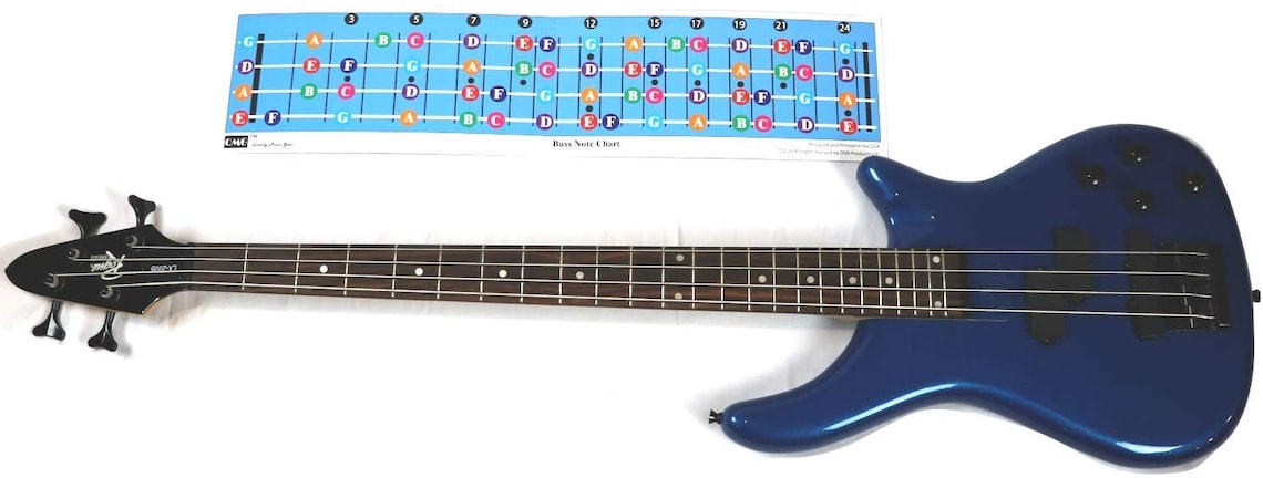 Bass Guitar Fretboard Note Chart Learn to Play Guitar and - Etsy