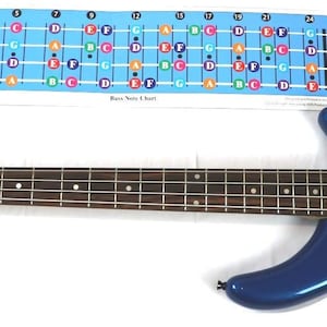 Bass Guitar Fretboard Note Chart, Learn to Play Guitar and Music Theory ...