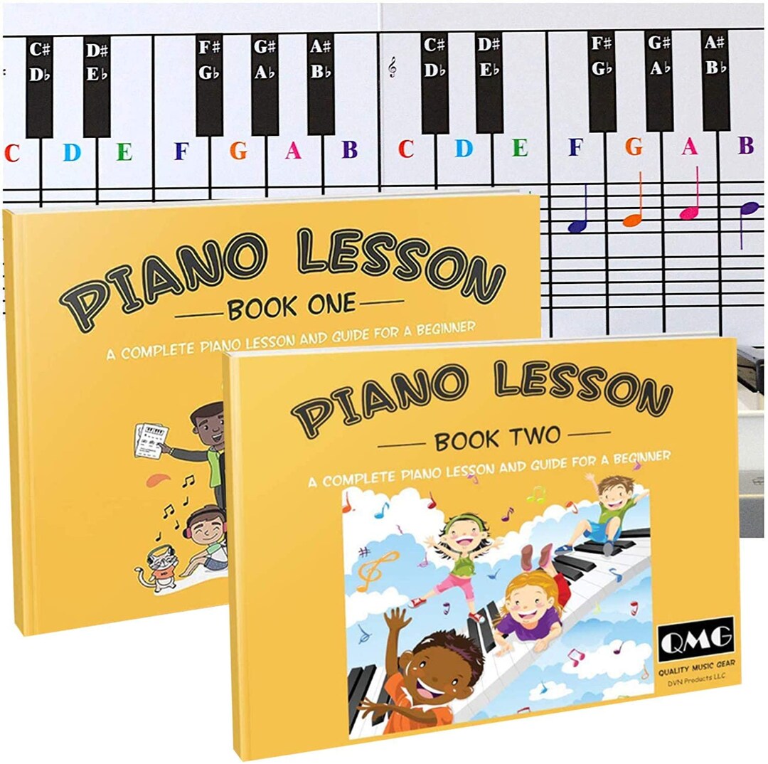 Color Piano & Keyboard Note Chart and Complete Color Piano Book 1 and 2 ...