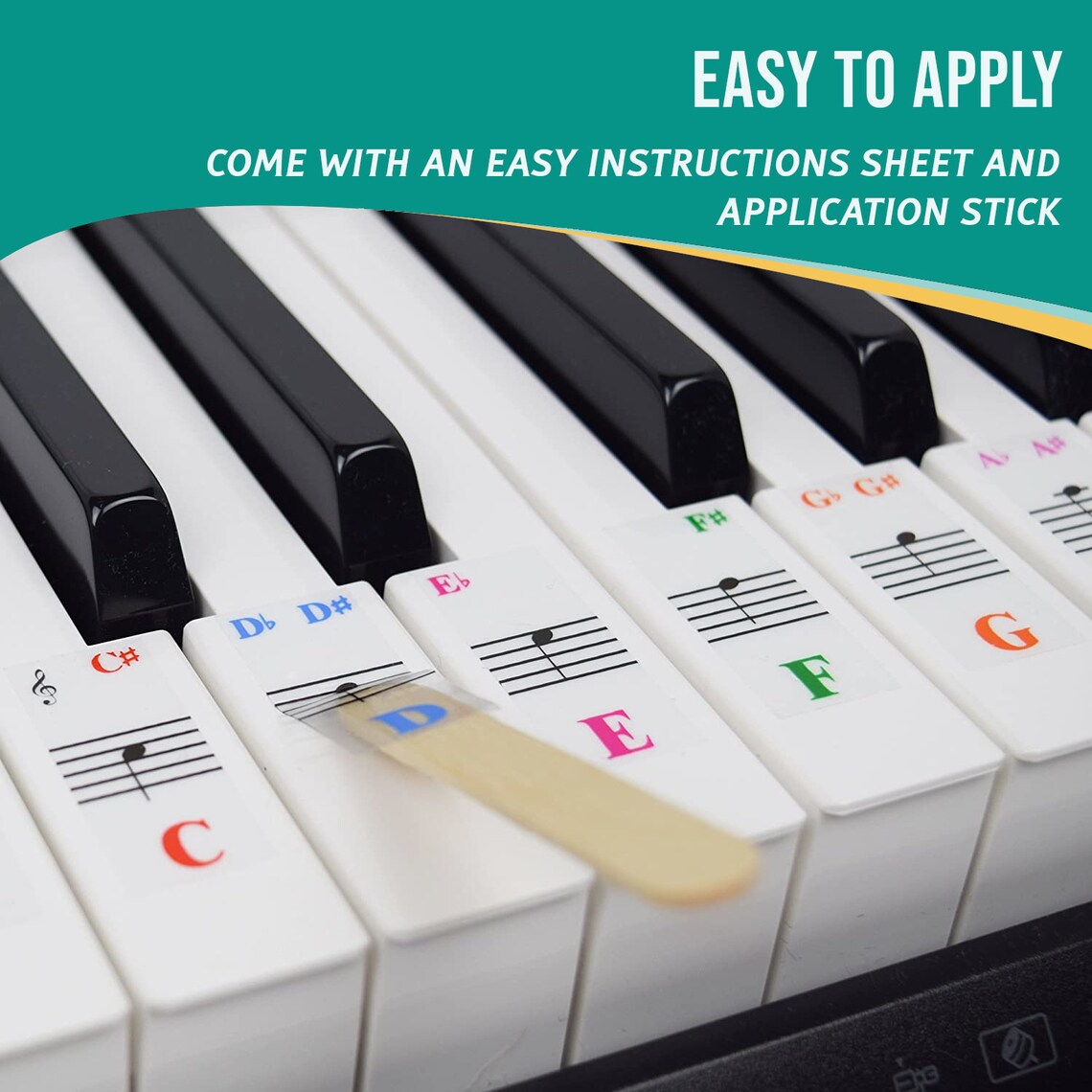 Piano Sticker for 61 Key Keyboards Transparent and Removable - Etsy