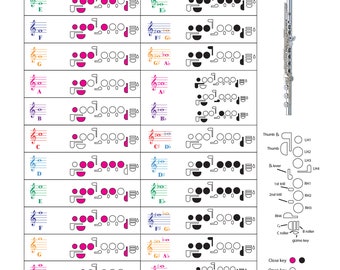 Flute Fingering Paper: Download and Printable PDF Great for - Etsy