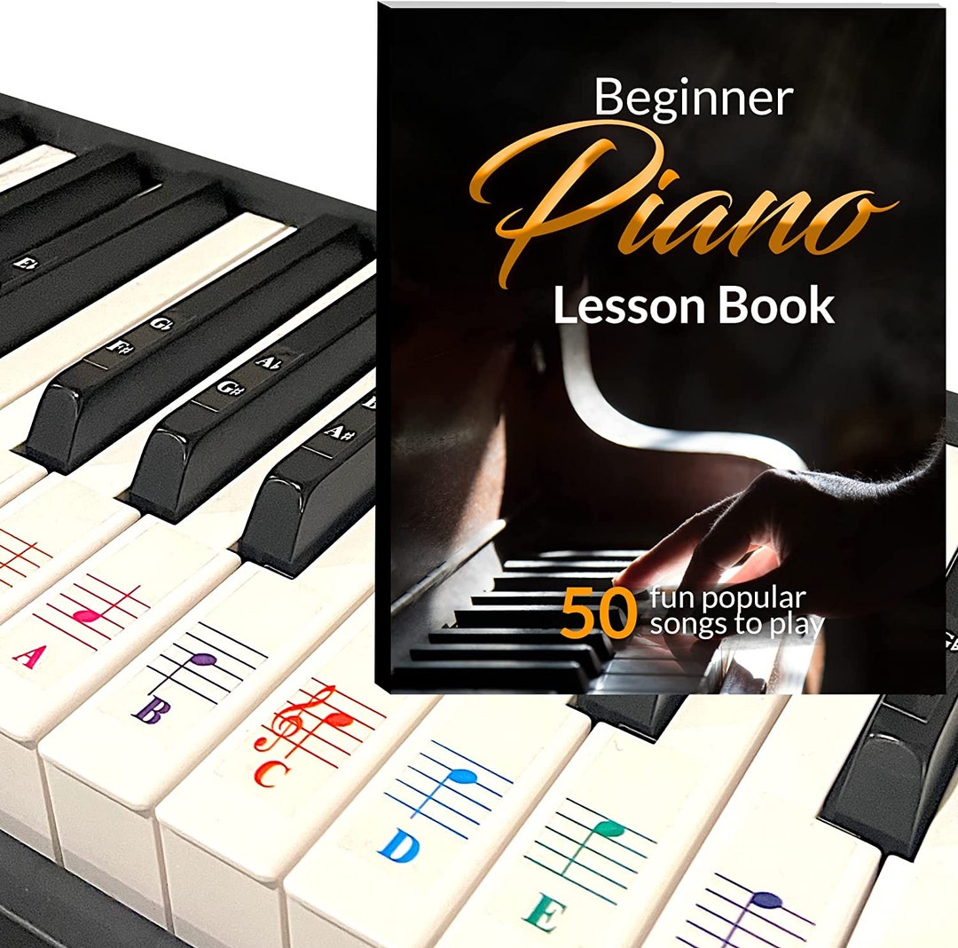 Beginner Piano Lesson Book 50 Amazing & Popular Songs and Color Piano ...