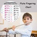 Flute Fingering Chart With Color-coded Notes, Learn Flute Technique ...
