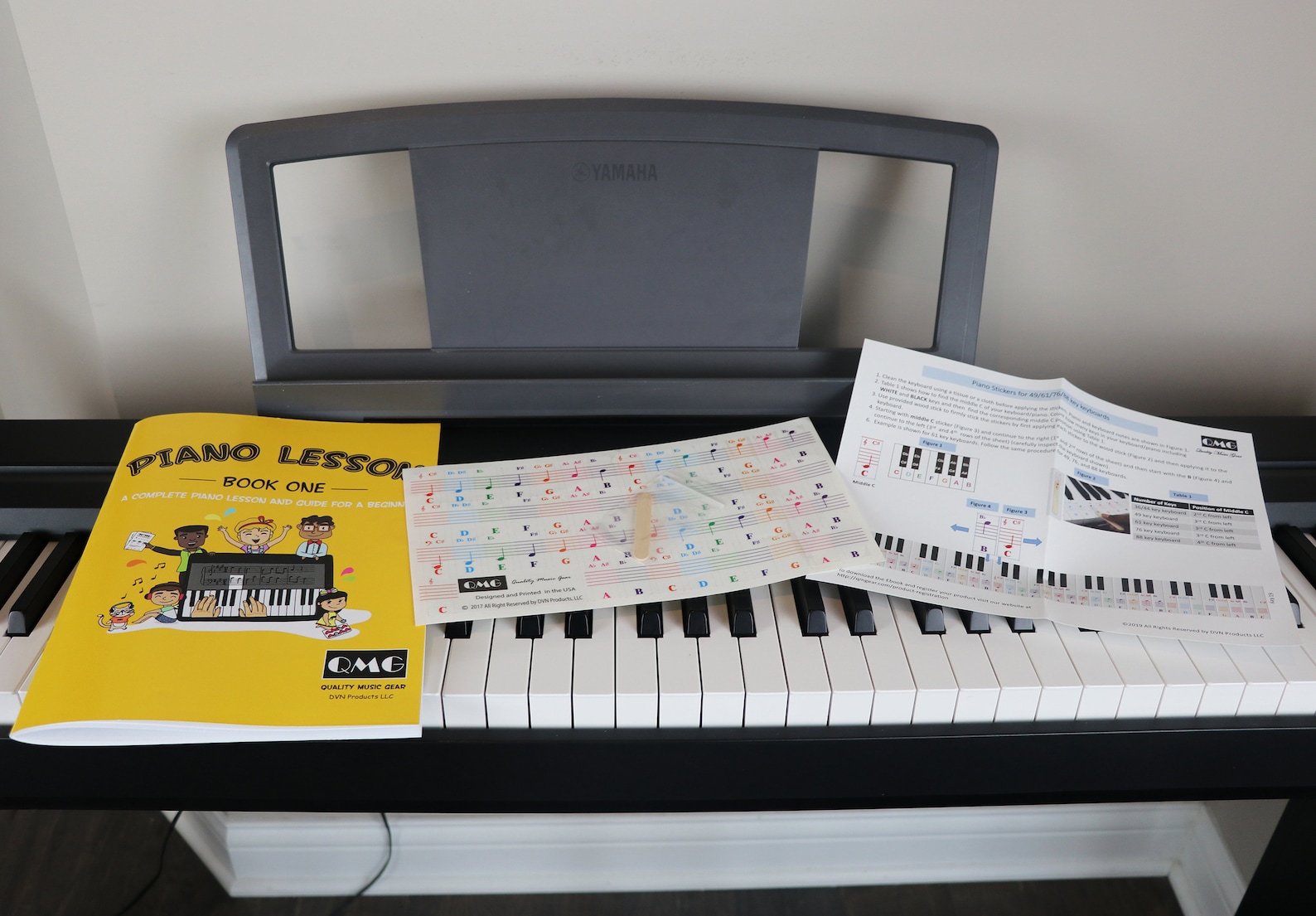 Color Piano and Keyboard Stickers and Complete Color Note Piano Music ...