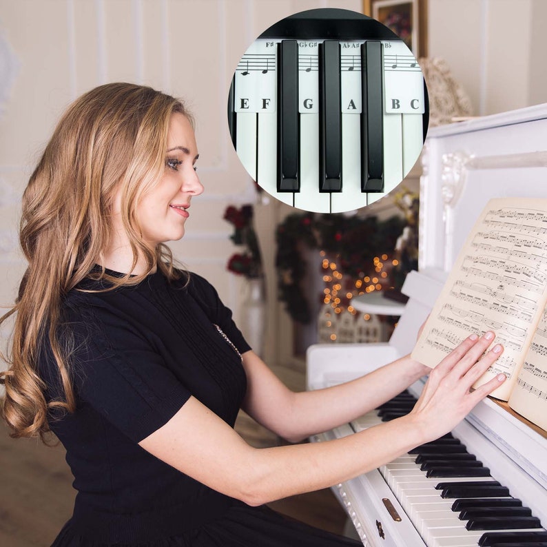 88 Key Full Size Piano Rake Key Label, Piano Keyboard Notes for ...
