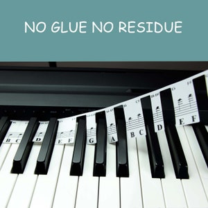88 Key Full Size Piano Rake Key Label, Piano Keyboard Notes for ...