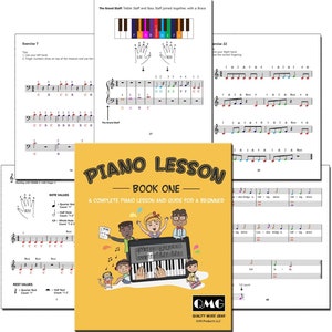 Color Piano & Keyboard Note Chart and Complete Color Piano Book 1 and 2 ...