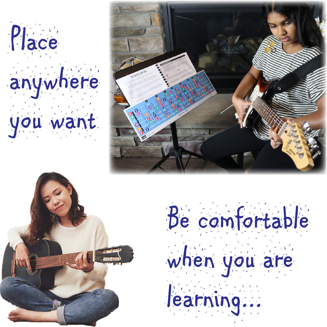 Color Coded Guitar Fretboard Note Chart, Learn to Play Guitar and Music ...