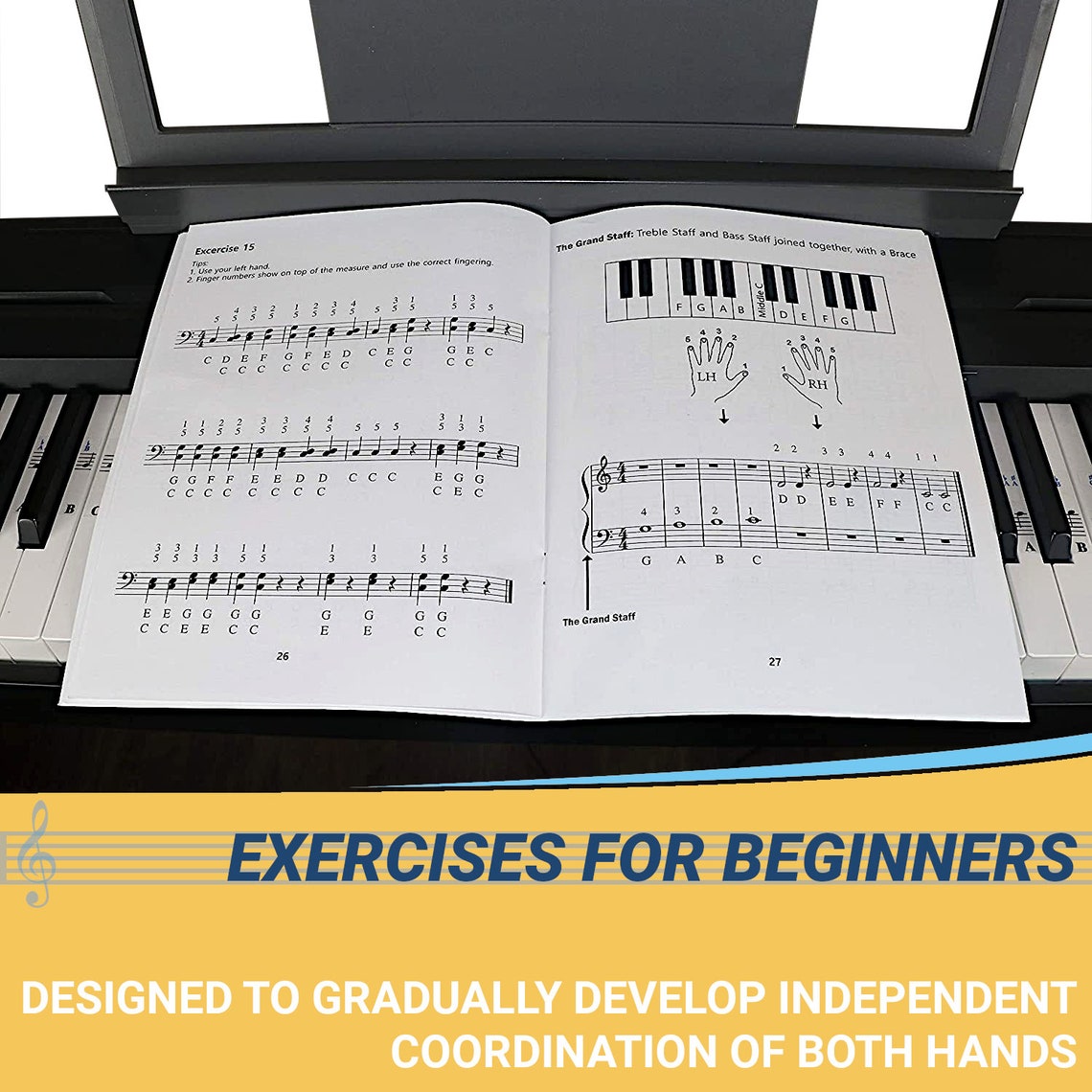 Piano and Keyboard Stickers and Complete Piano Music Lesson and Guide ...