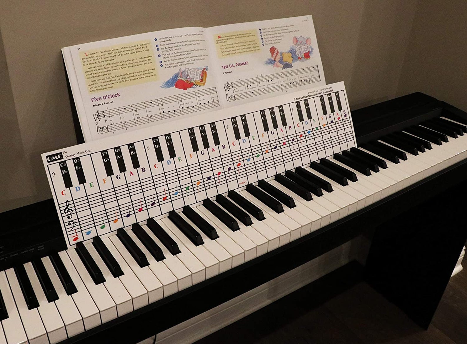 Piano and Keyboard Note Chart, Use Behind the Keys, Ideal Visual Tool ...